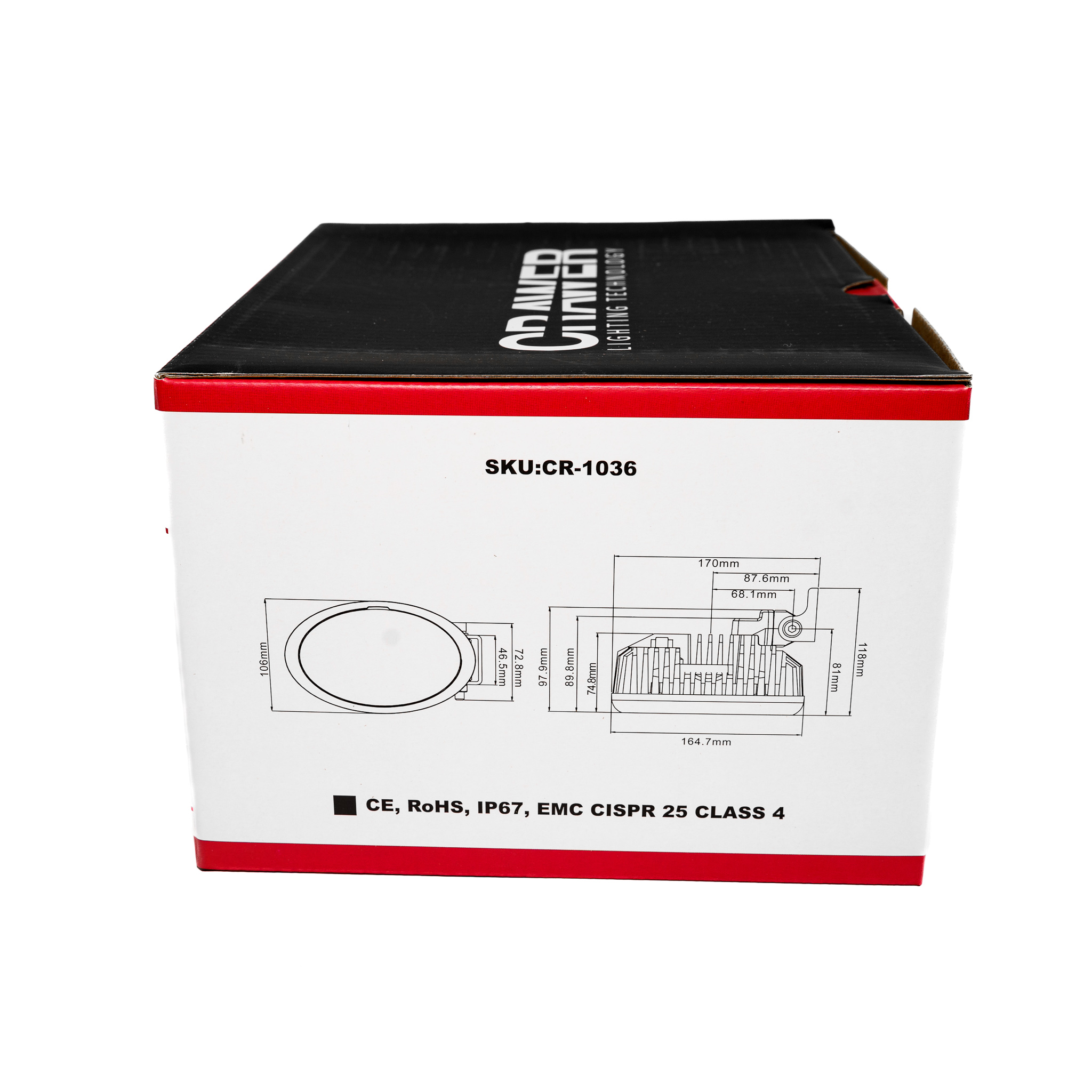 CRAWER 50W Oval LED Work Light, Flood Beam - Wattz